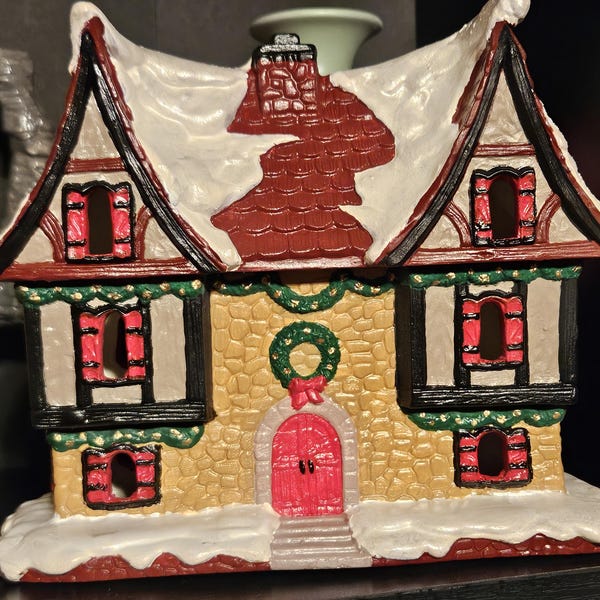 Santas Castle Village House 9" X 9" X 5" Ceramic Bisque, Ready to Paint ...