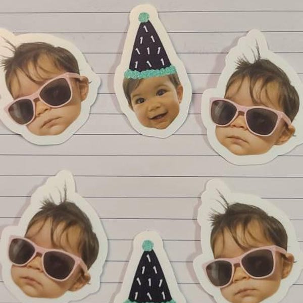 Custom Face Confetti Stickers – Funny Photo Cutouts for Birthday ...