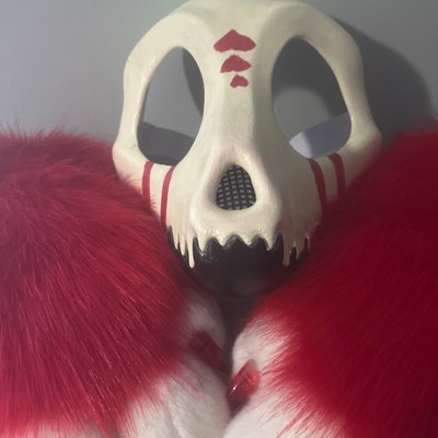 Toony Wolf Skull Mask Movable Moving Hinge Jaw 3D Printed Skulldog Bone ...