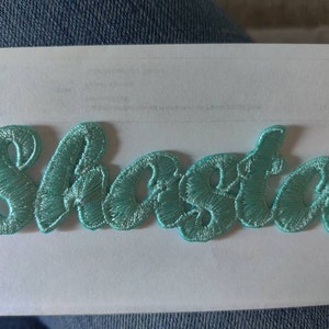Custom Embroidered Name Iron on Patch Script Font Personalized Your Name Embroidery Multi Color ...