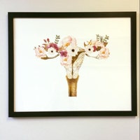 Floral Uterus Anatomy Art Female Reproductive Feminist - Etsy UK