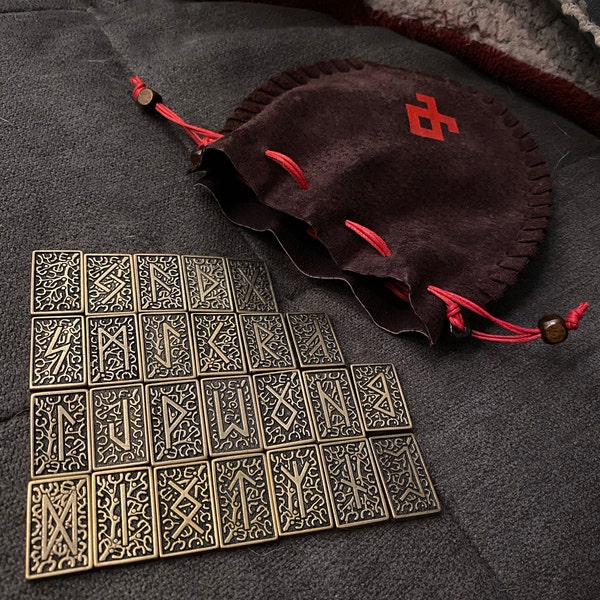 Metal Bronze Brass Rune Set Elder Futhark Norse Shamanic Odin Magic ...
