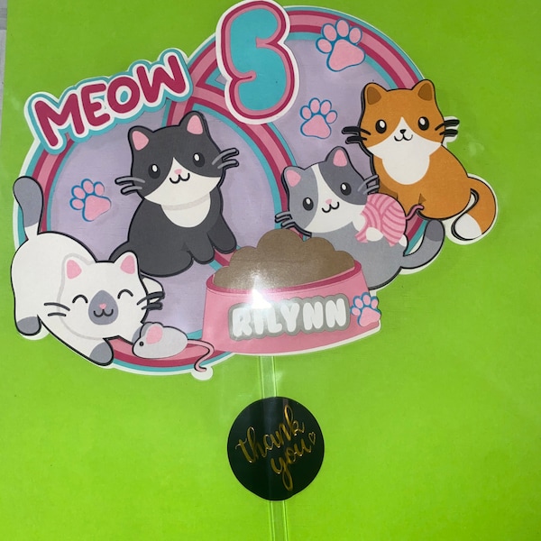 Custom Kitten Cake Topper/ Cat Party - Etsy