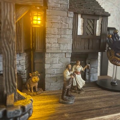 Wooden Lamp Post / Lantern Post on Stone Base for Dungeons and Dragons ...