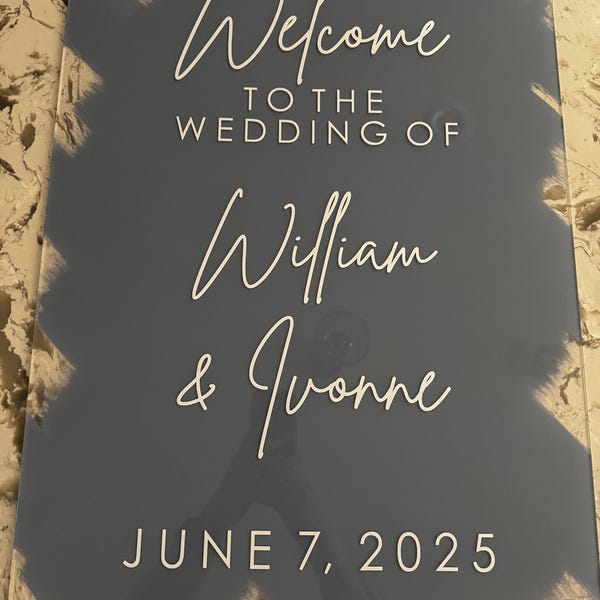 Painted Welcome Sign With Raised Text | Large Acrylic Sign | Custom ...