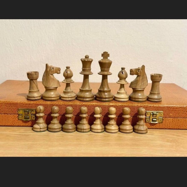 Wooden Chess Set Made in Germany 60s Vintage in Original Box. Great ...