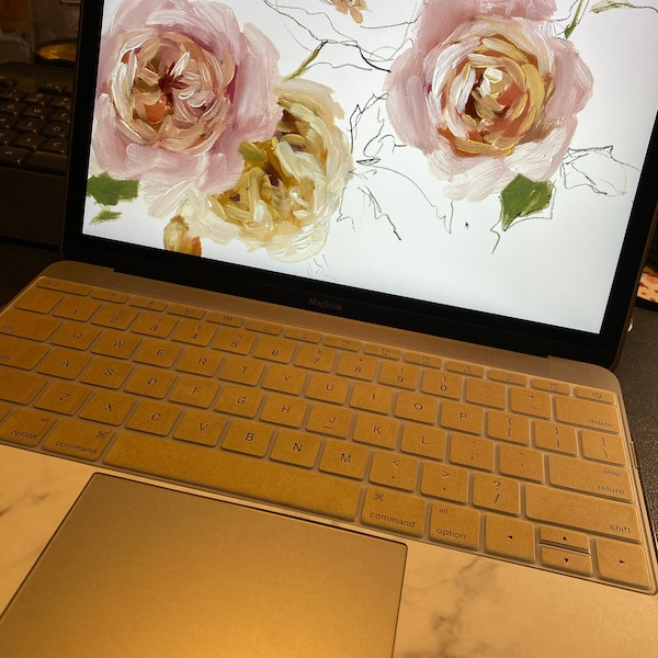 Gold Silicone Keyboard Cover, Tech Accessory, MacBook Pro Keyboard ...