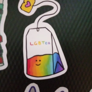 Lgbtea Vinyl Sticker Illustration Pun Funny Lgbtq Pride Artwork Tea ...