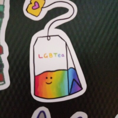 Lgbtea Vinyl Sticker Illustration Pun Funny Lgbtq Pride Artwork Tea ...