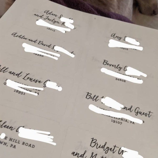 Guest Address Labels, Clear Address Labels, Wedding Address Labels ...