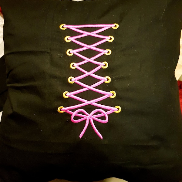 Corset Tie Bow Machine Embroidery File Design - 5x7 Inch Hoop - Instant ...