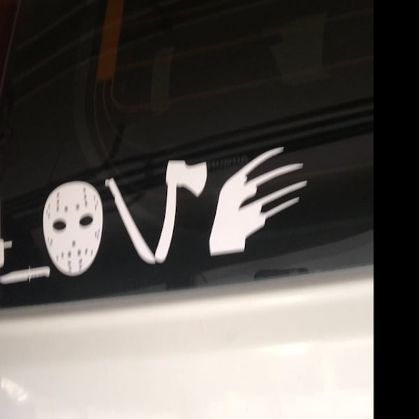 Love Horror Movies Car Decal - Horror Sticker - Scary Movie Decal ...