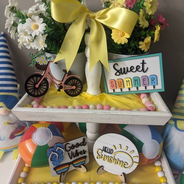 Summer Tier Tray Decor, Summer Decor, Summer Time, Hello Sunshine ...