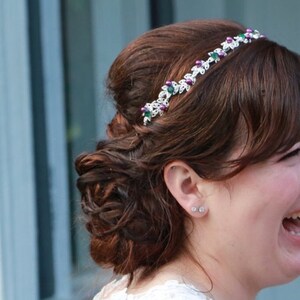 Violet Hair Crown Dark Purple Hair Comb Plum Headband Purple Wedding ...