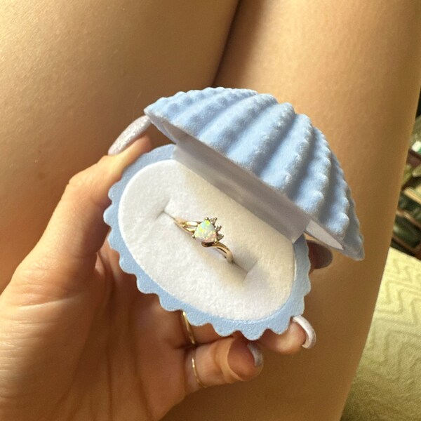 Clam Shell Ring Box | Gift Box | Jewelry Box | Proposal Box | Ring Box ...
