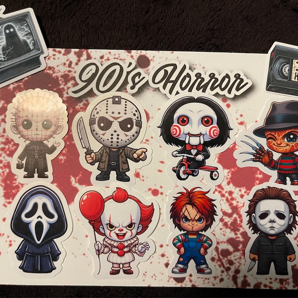 90's Slashers Sticker, Horror Sticker, Halloween Sticker, Thug Life ...