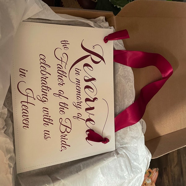 Father of the Bride Memorial Sign Reserved in Memory of Celebrating ...