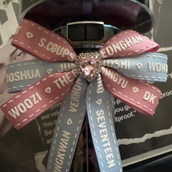 SEVENTEEN SVT Caratbong Ribbon Bow Keychain Pendant Light Stick Lanyard ...