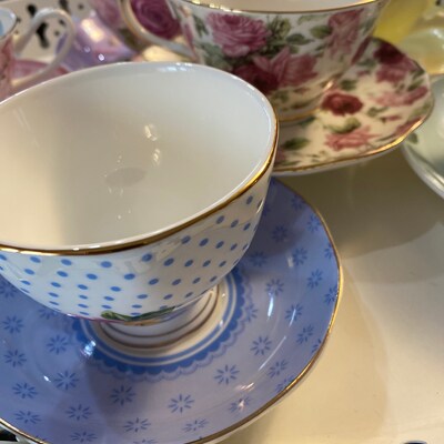 Mismatched Tea Cups and Saucers Party Favors for Birthday Bridal ...