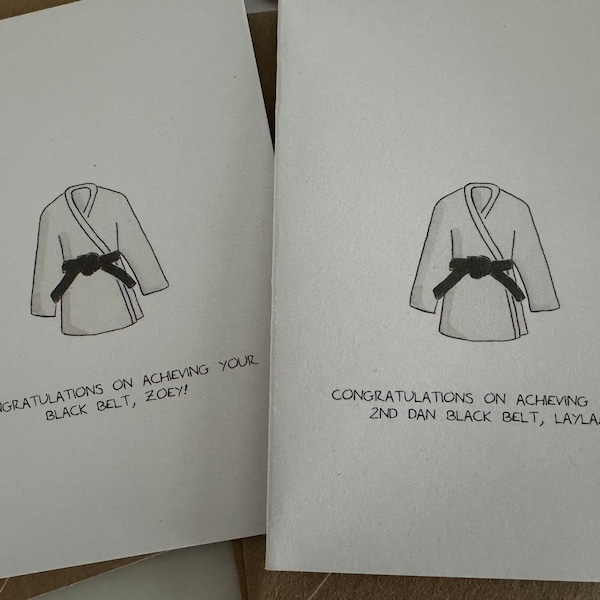 Karate, Taekwondo, Judo or MMA Belt Card (multiple Colours Available ...
