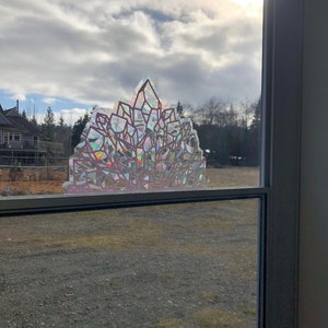 XL Crystal Arch Glass Window Static Cling // Produces Rainbows - Etsy