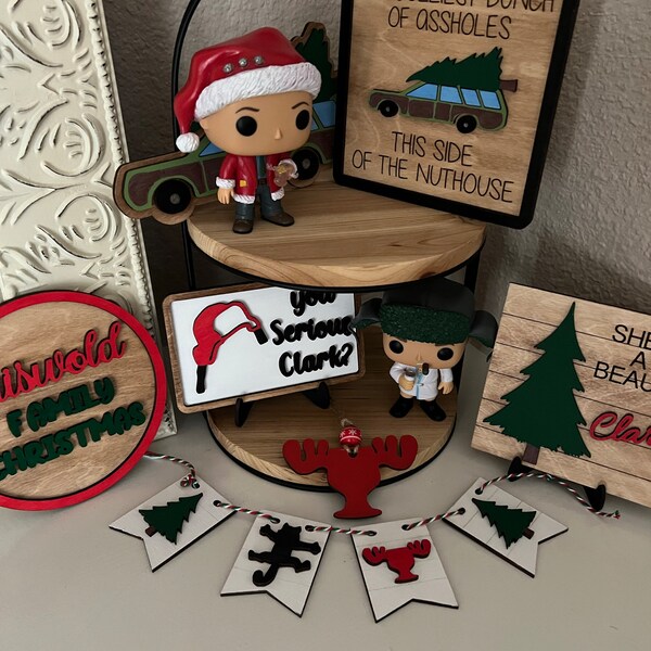 Christmas Vacation Tiered Tray Kit: Handmade Birch Wood Signs - Etsy