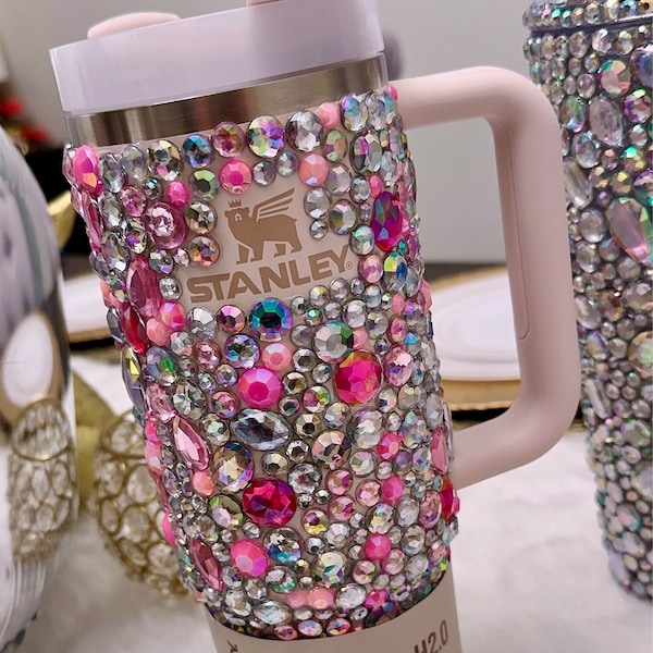 Rhinestone Stanley. Crystal Insulated Stanley Cup. Quencher. Pink, Rose ...