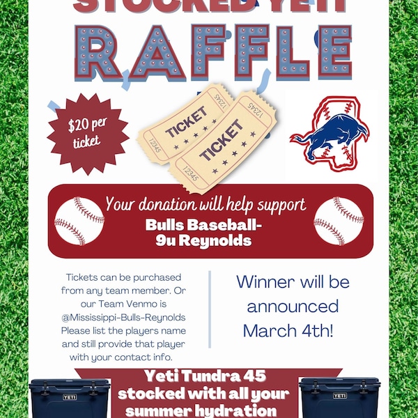 Raffle Flyer Template Editable Fundraiser Template Sports Fundraiser ...