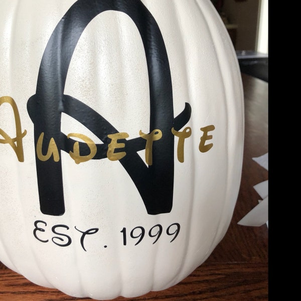 Last Name Personalized Vinyl Decal, Wedding Gift, Pumpkin Decal ...