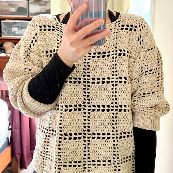 Aspen Sweater Filet Crochet Pattern - Etsy