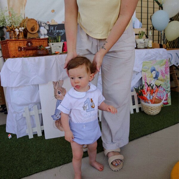 Some Bunny is One, 1st Birthday Boy Outfit, Baby Bunny Outfit, Baby Boy ...