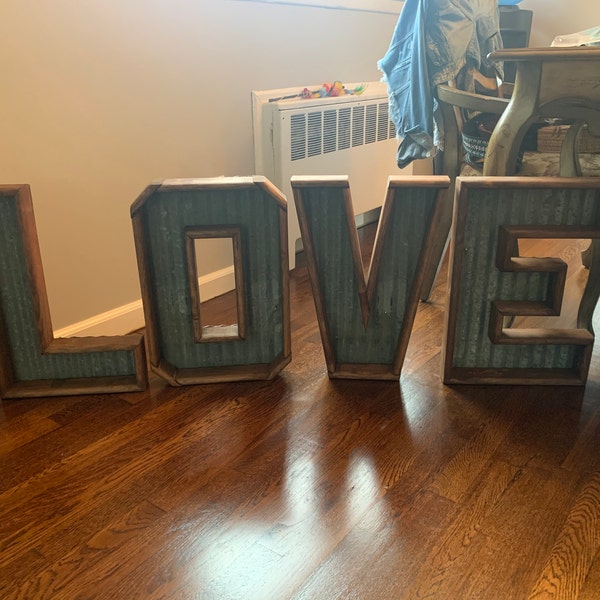 Large Wood Letters, 3D Rustic, Big Thick Wood Words, Stained or ...