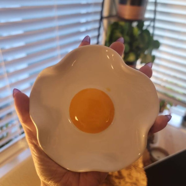 BIG Fried Egg Spoon Rest Handmade Ceramic Kitchen Accessories 7 Wide - Etsy