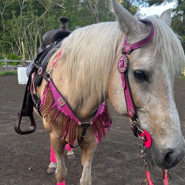 Butterfly Horse Tack, Western Leather Headstall Breast Collar Tack Set ...