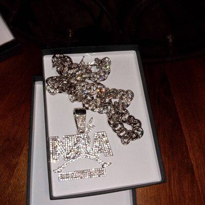 NBA Youngboy 18k Gold/white Gold CZ Diamond Hiphop Iced Pendant/chain ...