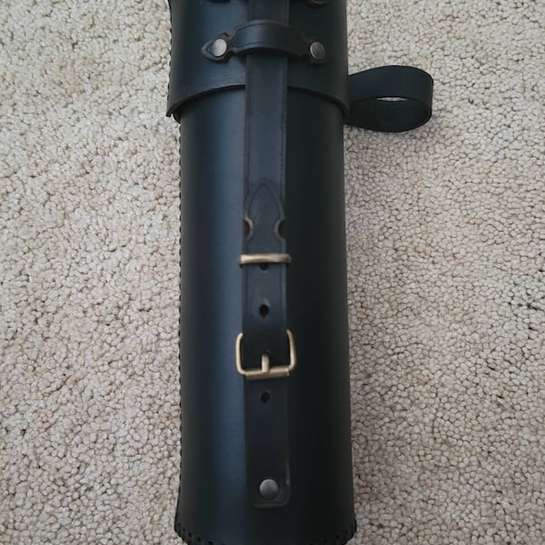 Leather Scroll Case for LARP, Document Tube for Cosplay, Medieval ...