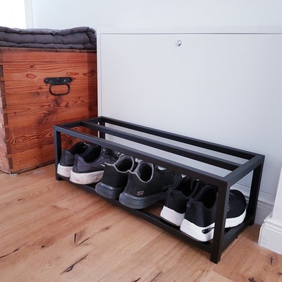 Hallway 2 Tier Metal Shoe Rack Entryway Modern Custom Shoe Organizer ...