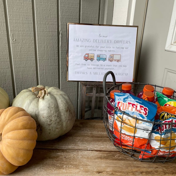 Funny Delivery Driver Thank You Snack Sign - Etsy
