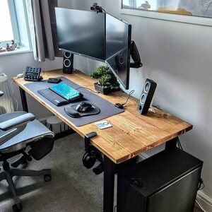 Rustic Computer Desk and Monitor Shelf With INDUSTRIAL LEGS Rustic Desk ...