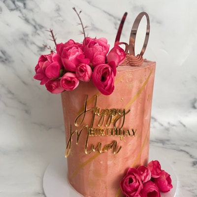 Happy Birthday Cake Topper Gold Cake Topper Gold Cake - Etsy UK