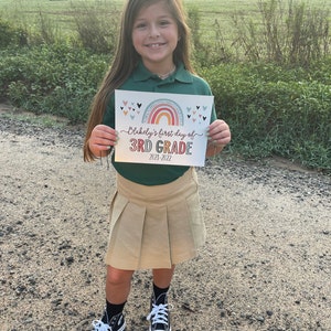 Boho Rainbow First Day of School Sign, 1st Day of School, Back to ...