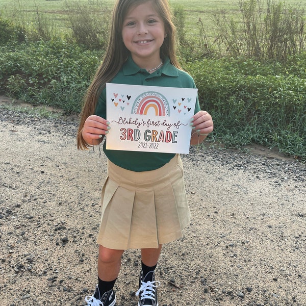 Boho Rainbow First Day of School Sign, 1st Day of School, Back to ...