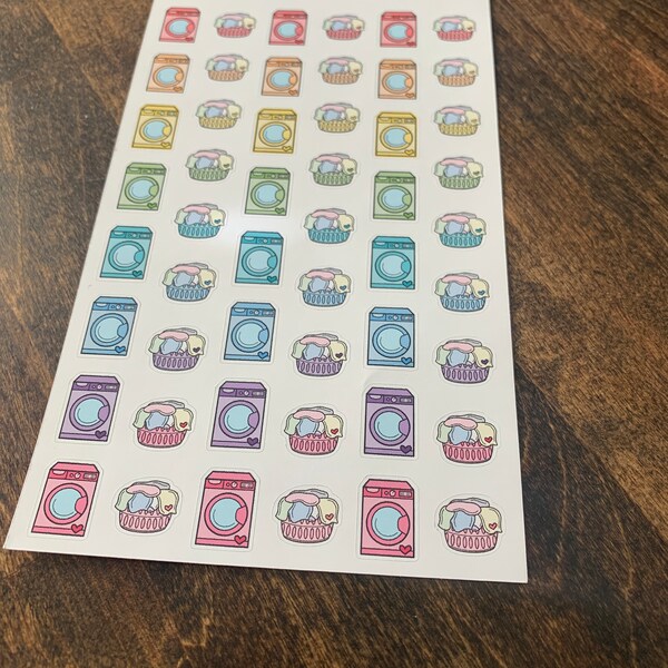 Laundry Planner Stickers - Cleaning Planner Stickers - Washing Machine ...