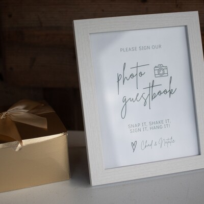 Photo Guestbook Sign Template, Modern Wedding Photo Guest Book Sign ...