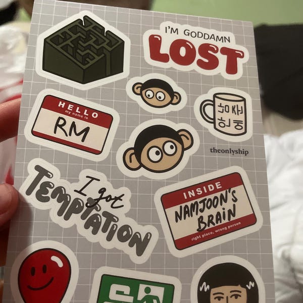 BTS RM LOST Sticker Sheet - Etsy