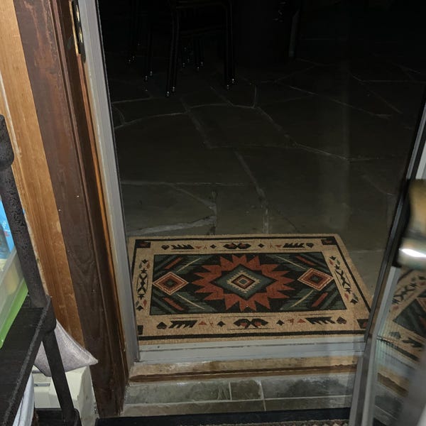 Aztec Pattern Welcome Mat | Tribal Design Doormat | Boho Entrance Rug ...