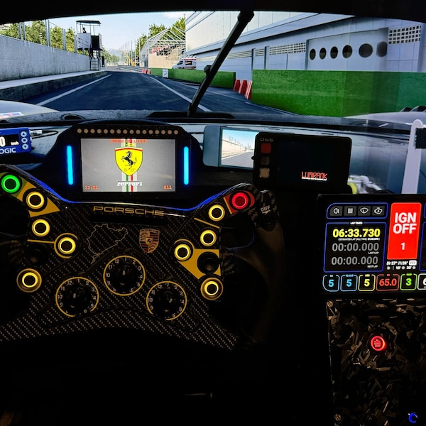 Sim Racing Dashboard Touchscreen Display Leds RPM Simhub, PSR GT 5.0 ...