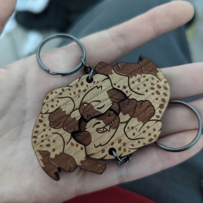 Hyena Interlocking Couple Keychains Friendship or Relationship Matching ...