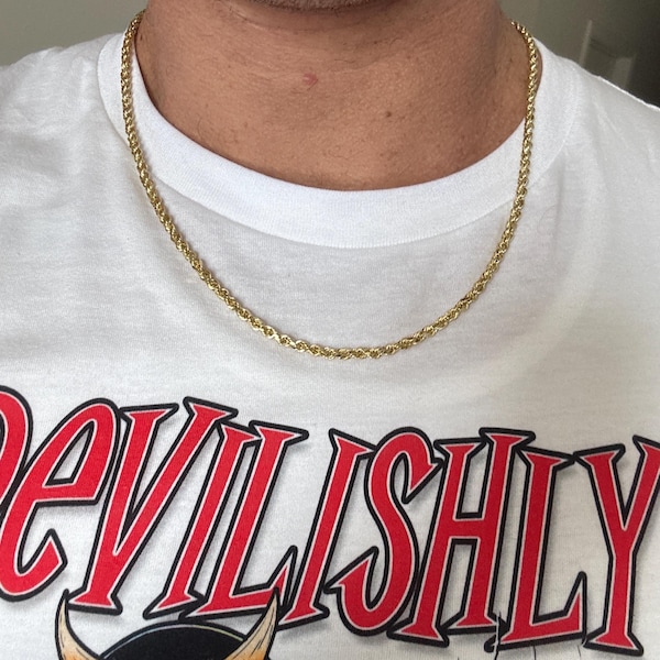 14k Gold Necklace, 14k Gold Chain, Solid Gold Necklace, Solid Gold ...