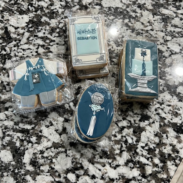 Modern Korean Dol Doljanchi Doljabi Hanbok Custom Cookie Set (boys ...